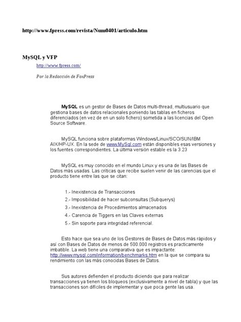 foxpro mysql pdf mi sql postgre sql