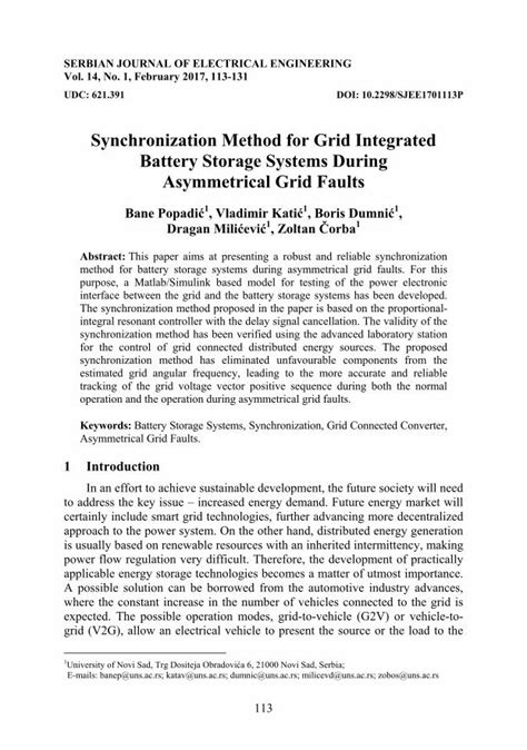 pdf synchronization method for grid integrated battery storage