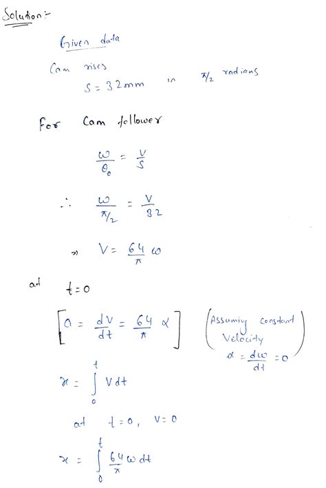 Solved What Is The Polynomial Acceleration Equation For A Cam That Rises Course Hero