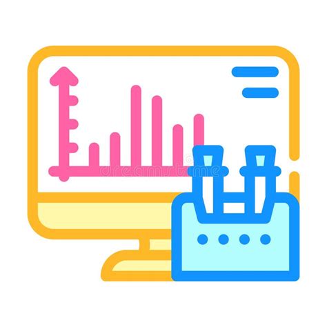 Computer Analysis Of Vaccine Color Icon Vector Illustration Stock
