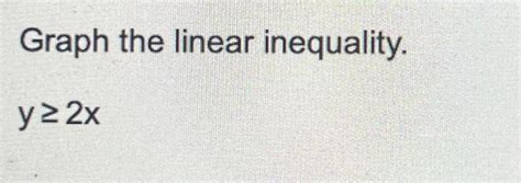 Solved Graph The Linear Inequality Y X Chegg
