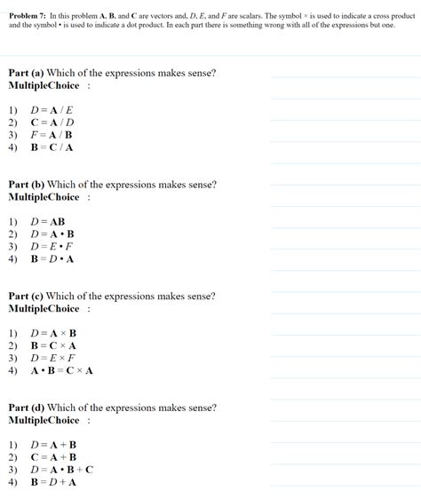 Solved Problem In This Problem A B And C Are Vectors Chegg