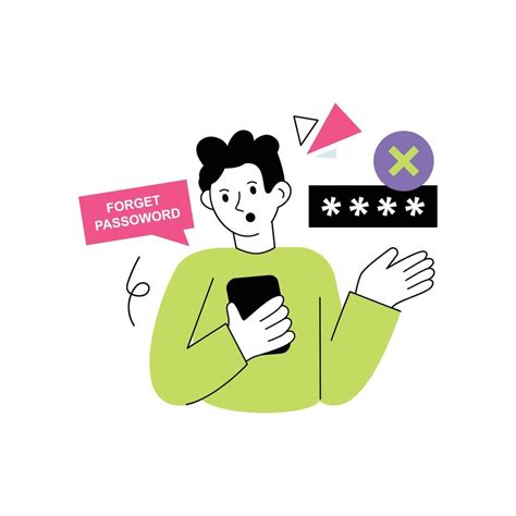 Forgot Password Flat Style Design Illustration Stock Illustration