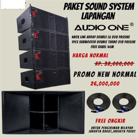 Paket Sound System Lapangan Line Array Murah Audio One Garansi 1 Tahun 208 2x8in Plus Turbo