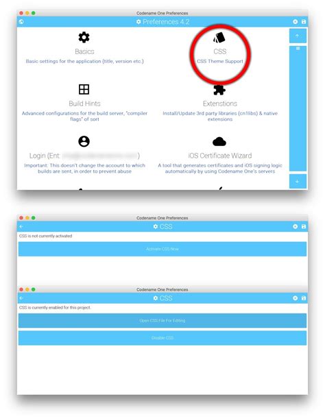 Live Css Update Codename One