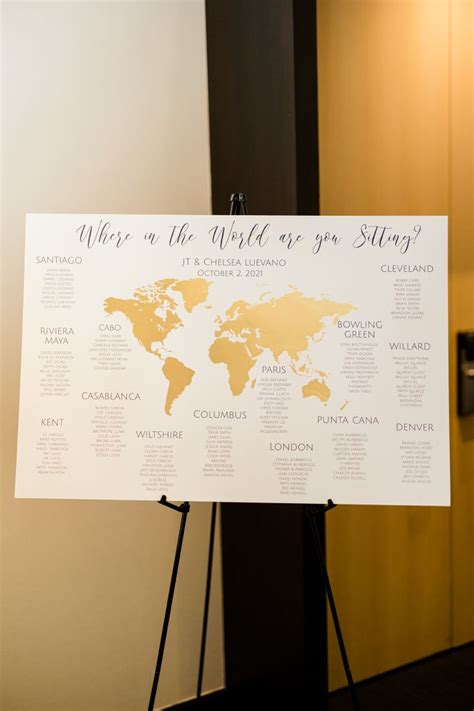 Travel Theme Table Assignment Board