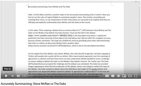 A Response To Youtuber Kristopher Mann Answers In Reason A Response To Youtuber Kristopher