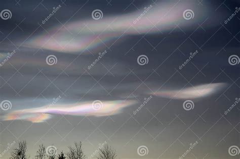 Polar Stratospheric Cloud Also Known As Nacreous Clouds From Nacre Or