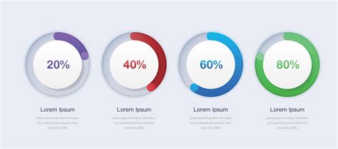 Three Round Pie Charts With Percentage Indication Projects Completion Progress Infographic