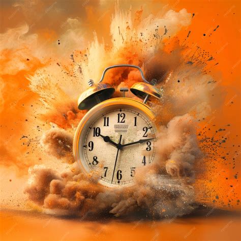 Premium Photo Vintage Clock Exploding In A Burst Of Time And Color