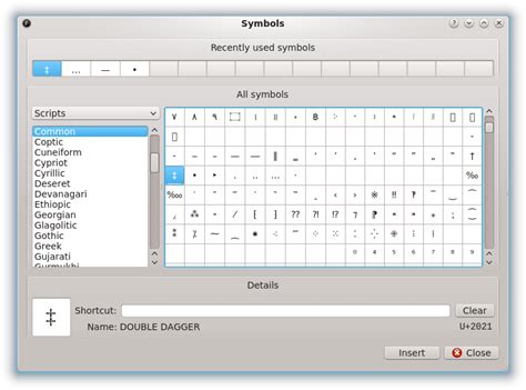 Inserting Unicode Symbols