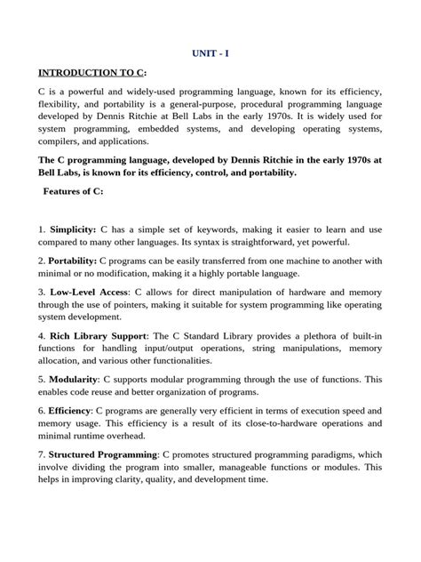 unit 1 pdf pointer computer programming c programming language