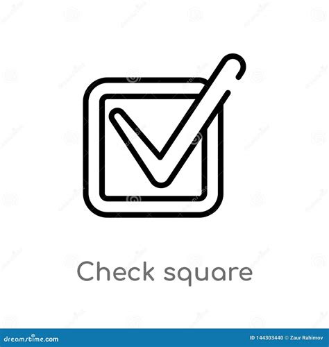 Outline Check Mark Arrow Vector Icon Isolated Black Simple Line Element Illustration From User