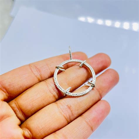 Sterling Silver Round Pendant Setting Bezel Coin Connector Etsy