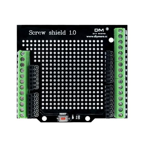 proto screw shield assembled arduino compatible black pcb arduino