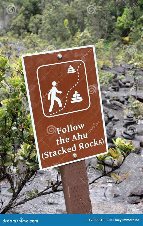 A Trail Sign On The Kilauea Iki Trail In Volcanoes National Park
