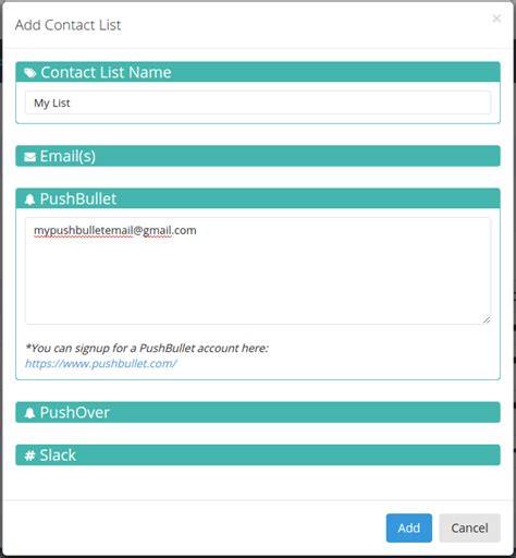 Pushbullet Notifications Hetrixtools