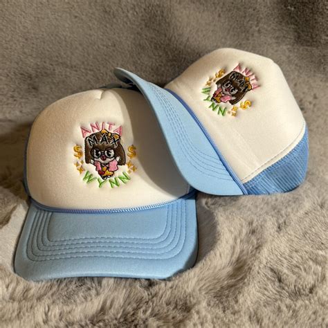 Anita Max Wynn Embroidered Foam Trucker Hat Drakes Depop