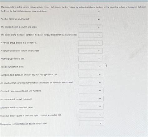Solved Match each term in the second column with its correct | Chegg.com