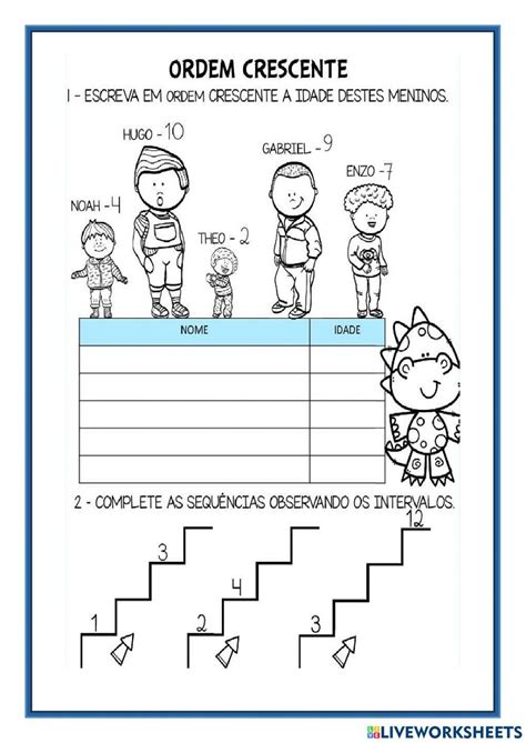 Ordem Crescente E Ordem Decrescente Activity Artofit