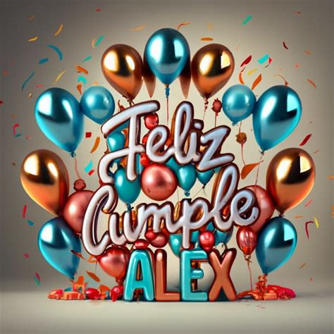 Feliz Cumple Alex Birthday Image With Blue Balloons