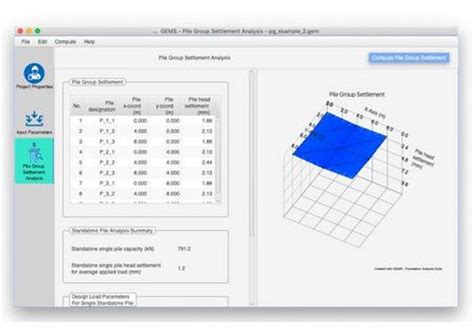 Gems Pile Group Settlement Analysis Geotechnical Software