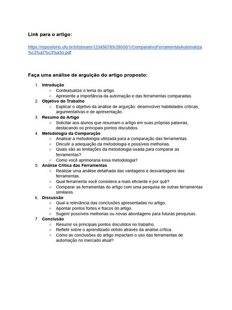 Trabalho Leitura Do Artigo 3 Comparativo De Ferramentas De Automatização De Testes Selenium