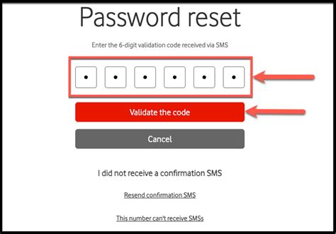 Resetting Password Vodafone Developer Marketplace
