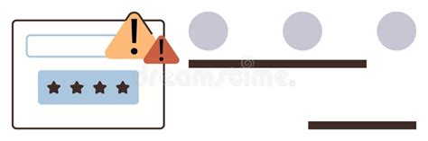 Password Input With Security Alert Icons Indicating Issue Or Breach