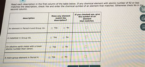 solved read each description in the first column of the