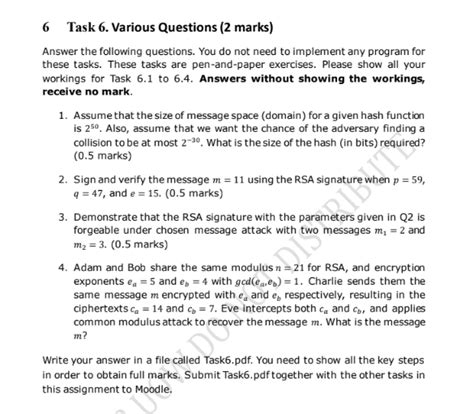 Solved 6 Task 6 Various Questions 2 Marks Answer The