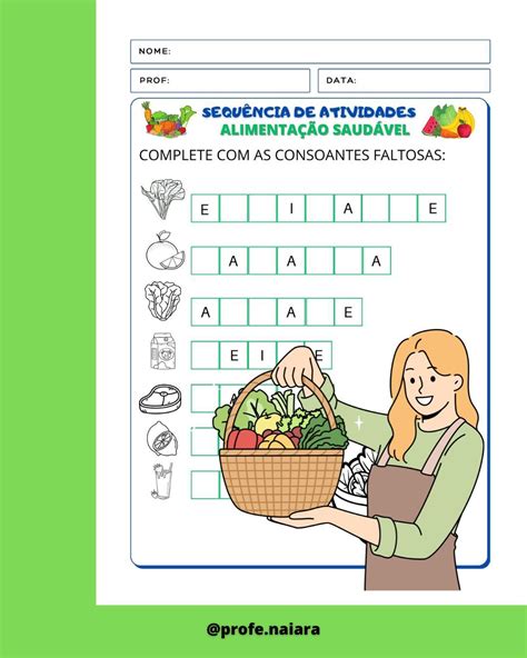 Sequência De Atividades Alimentação Saudável 1° Ano Naiara Materiais
