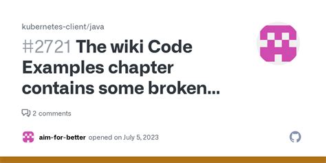 The Wiki Code Examples Chapter Contains Some Broken Hyper Links Issue