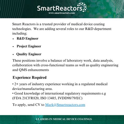 Smart Reactors On Linkedin Smart Reactors Have Great Career Opportunities In 2025 Get In Touch