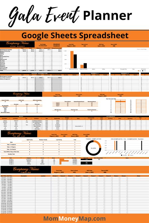 Event Planning Google Sheet Template Content Calendar Template