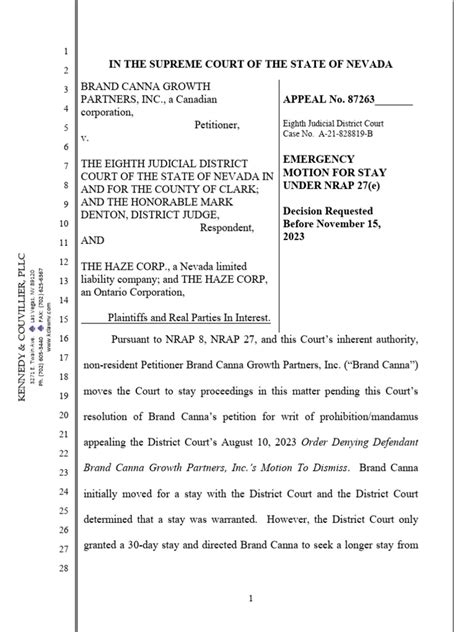Emergency Stay Motion In Nevada Case Pdf Due Process Clause Appeal
