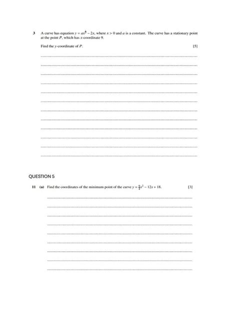 As Level Maths Differentiation Questions 2pdf