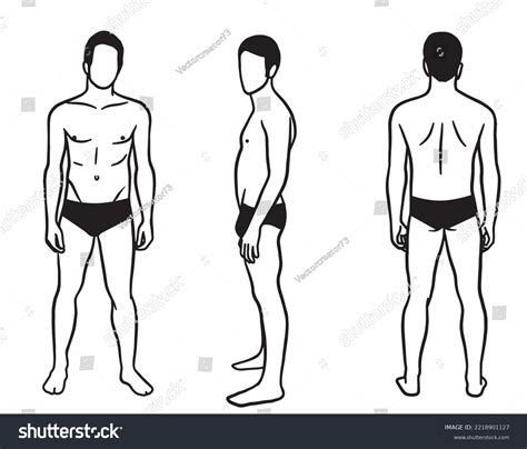 Illustration Adult Man Wearing Underwear Front Stock Vector Royalty