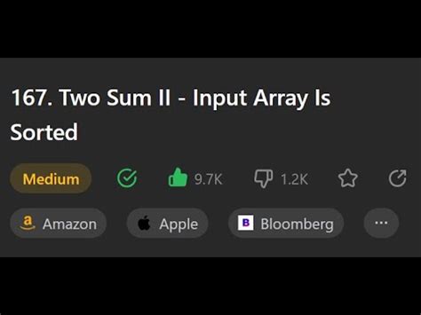 Leetcode 167. Two Sum II - Input Array Is Sorted, Python - YouTube