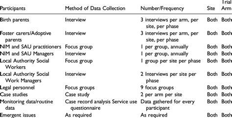 Data Collection Methods Participants And Frequencies Download