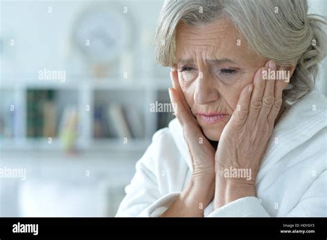 Sad Senior Woman Stock Photo Alamy
