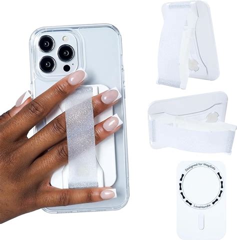 Amazon Com Lovehandle Pro Magsafe Compatible Magnetic Phone Grip W Kickstand Mount Strap And
