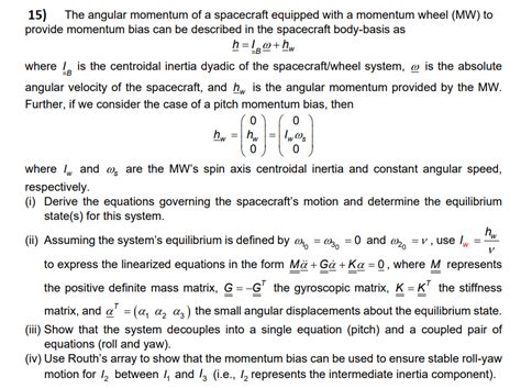 15 The Angular Momentum Of A Spacecraft Equipped