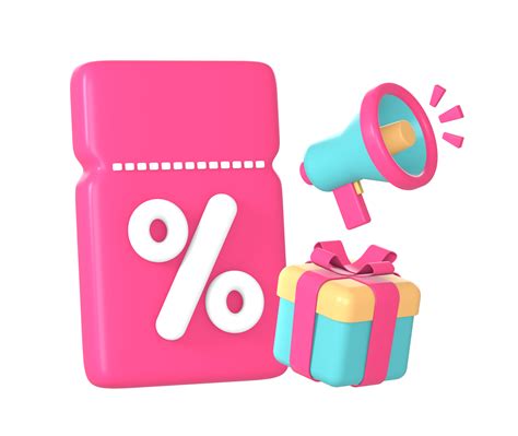 3d Promo Discount Coupon Or Voucher Code With Loud Speaker And T