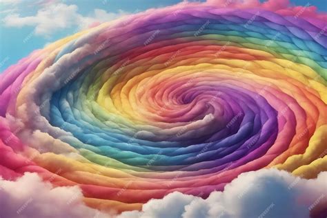 Premium Ai Image Spiral Rainbow Clouds Background Rainbow Clouds Background Ai Generated