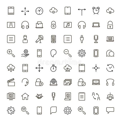 Flat Line Icon Stock Vector Illustration Of Application 113033221