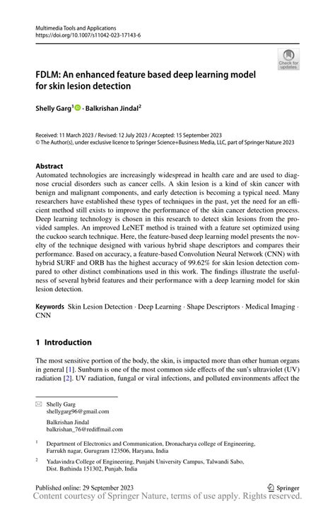 Fdlm An Enhanced Feature Based Deep Learning Model For Skin Lesion
