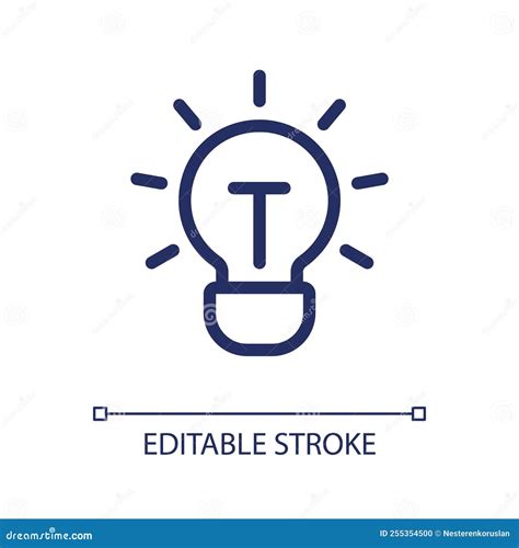 Brilliant Idea Pixel Perfect Linear Ui Icon Stock Vector Illustration