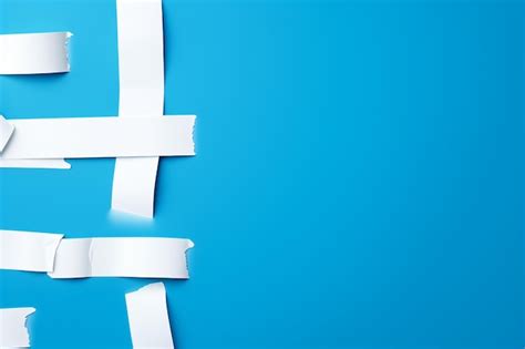 Border Made With Adhesive Bandages On Blue Background Premium Ai