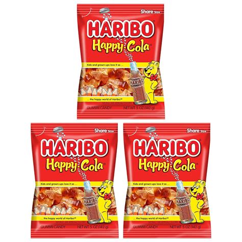 Haribo Happy Cola Gummy Candy Pack Of 3 5oz Bags